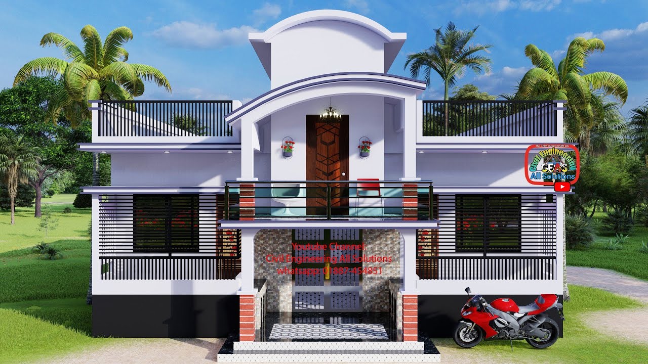 খুবই কম খরচে খুবই সুন্দর ৪ বেডরুমের আধুনিক বাড়ির ডিজাইন। 4 bedroom ...