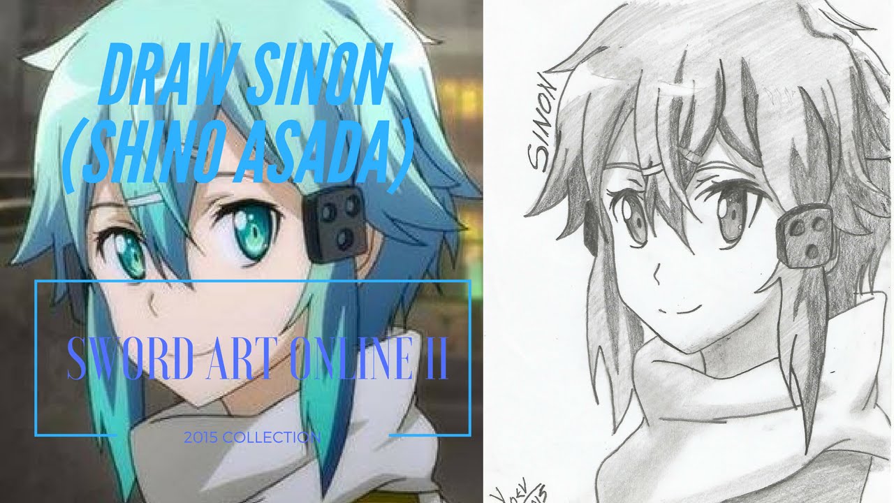 Draw SINON (Shino Asada) from SWORD ART ONLINE II - YouTube