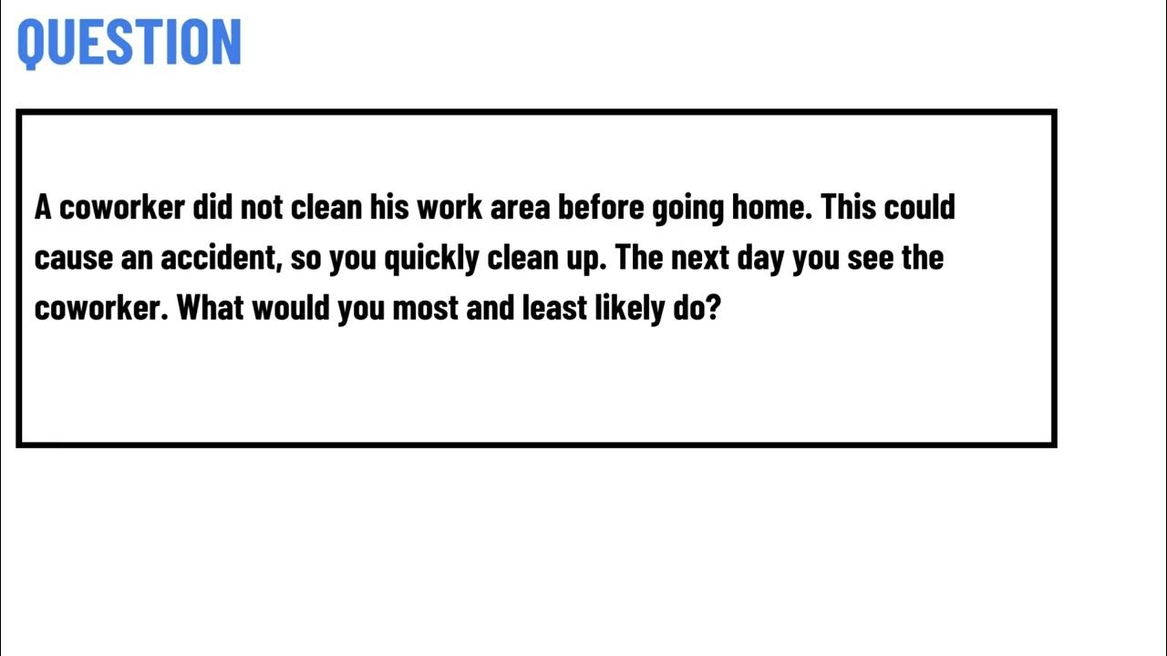 Walmart Q&A: A coworker did not clean his work area before going home. - YouTube