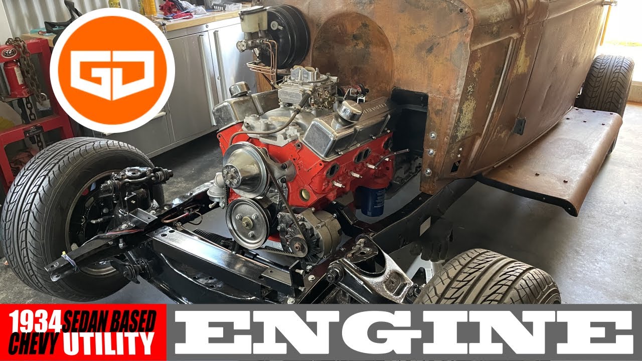 1934 Chevy Hot Rod Utility Engine & Transmission Installation Ep 116 ...