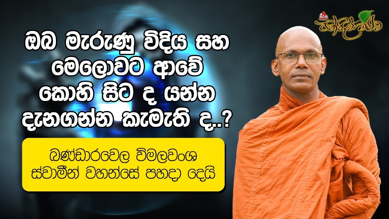 ඔබ මැරුණු විදිය සහ මෙලොවට ආවේ කොහි සිට ද යන්න දැනගන්න කැමැති ද ...