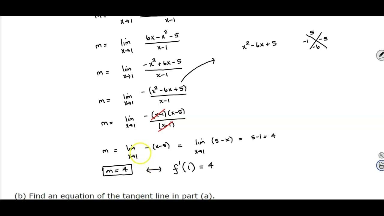 Math 1A LR 2.6 Find the slope and equation of the tangent line to the ...