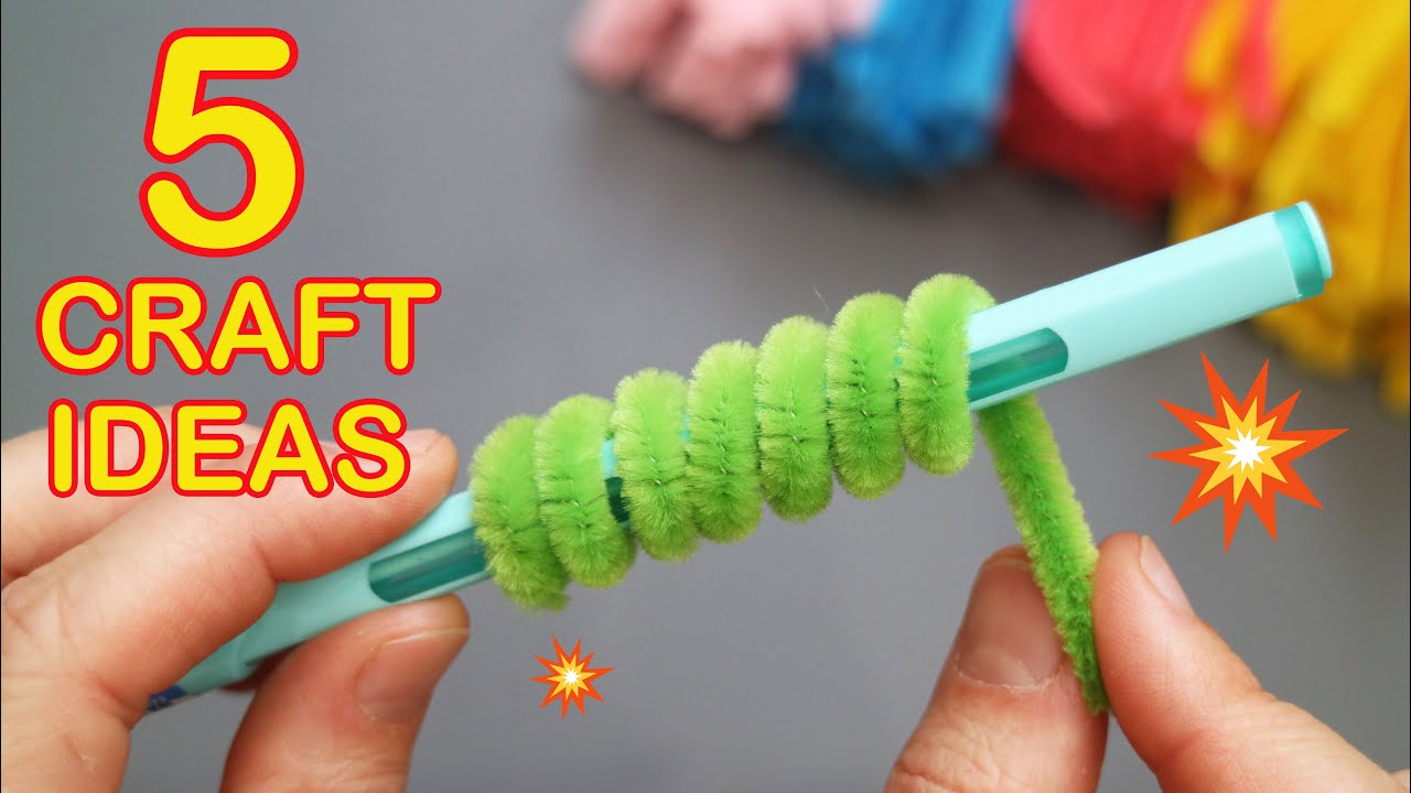 5 CUTE IDEAS from Pipe Cleaner - YouTube