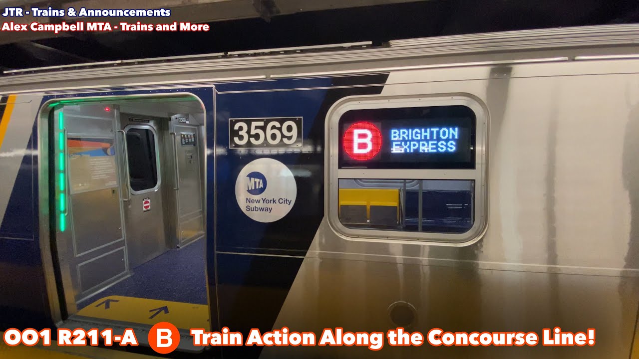 ⁴ᴷ⁶⁰ NYC Subway: OO1 R211-A (B) Train Action Along the Concourse Line! (Double POV + Read Desc ...