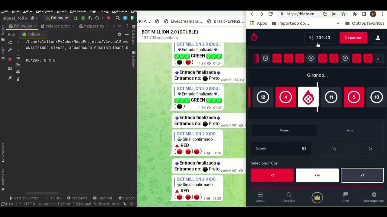 Automação de sinais double para blaze, desenvolvido em python. - YouTube