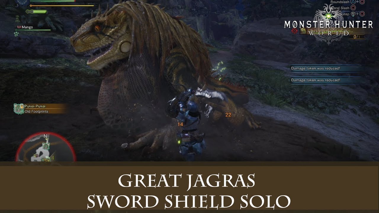 Monster hunter world : Great Jagras solo Sword shield - YouTube