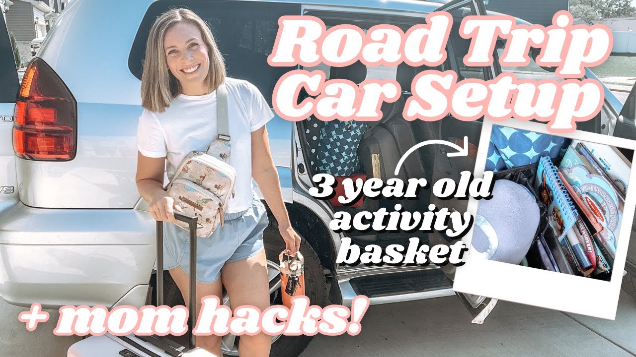 ROAD TRIP CAR SETUP | Car Organization, Preschool Activity Basket + Mom ...