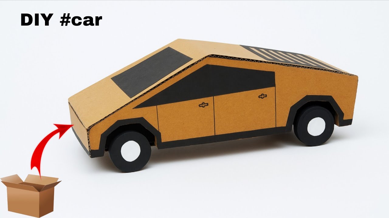 How to make cardboard car easy | DIY Tesla car | school project # ...