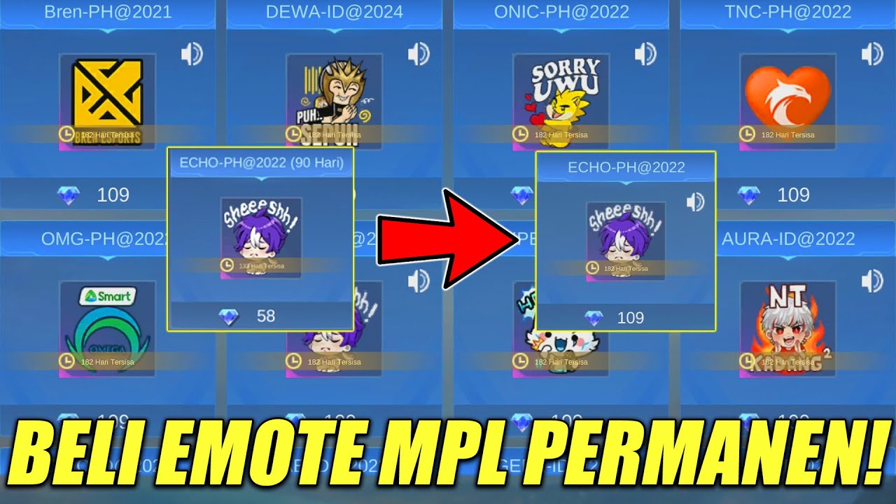 CARA BELI BATTLE EMOTE MPL PERMANEN TIDAK TRIAL 90 HARI LAGI!! - MOBILE ...