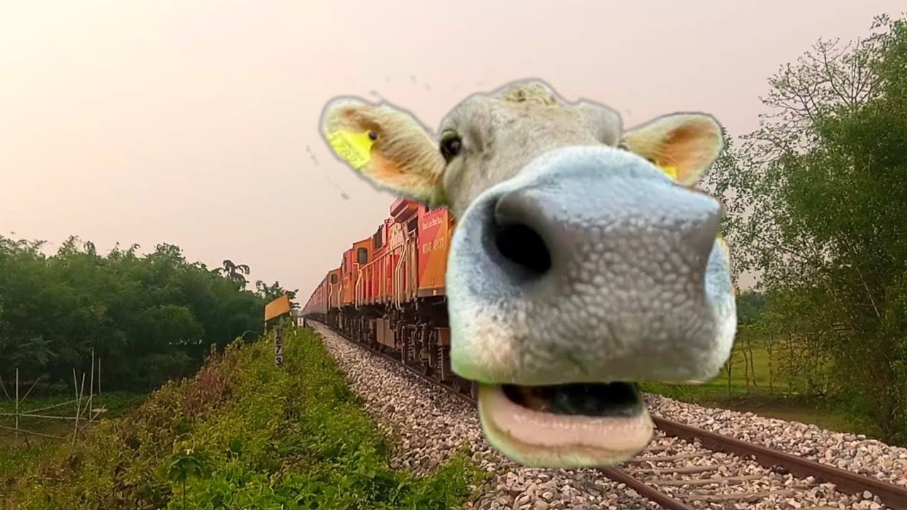 🐮very big nose cow train. colorful train gadi. - YouTube