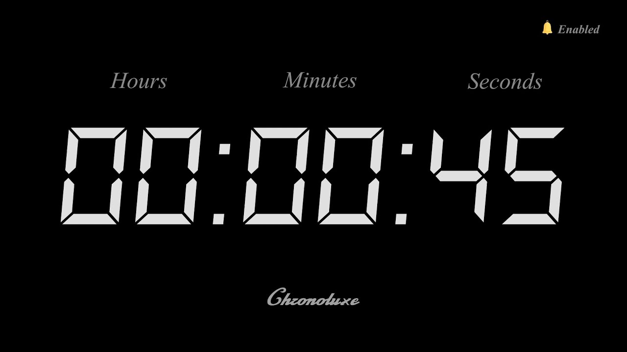 45-Second Timer | Clean and Sleek Countdown - YouTube