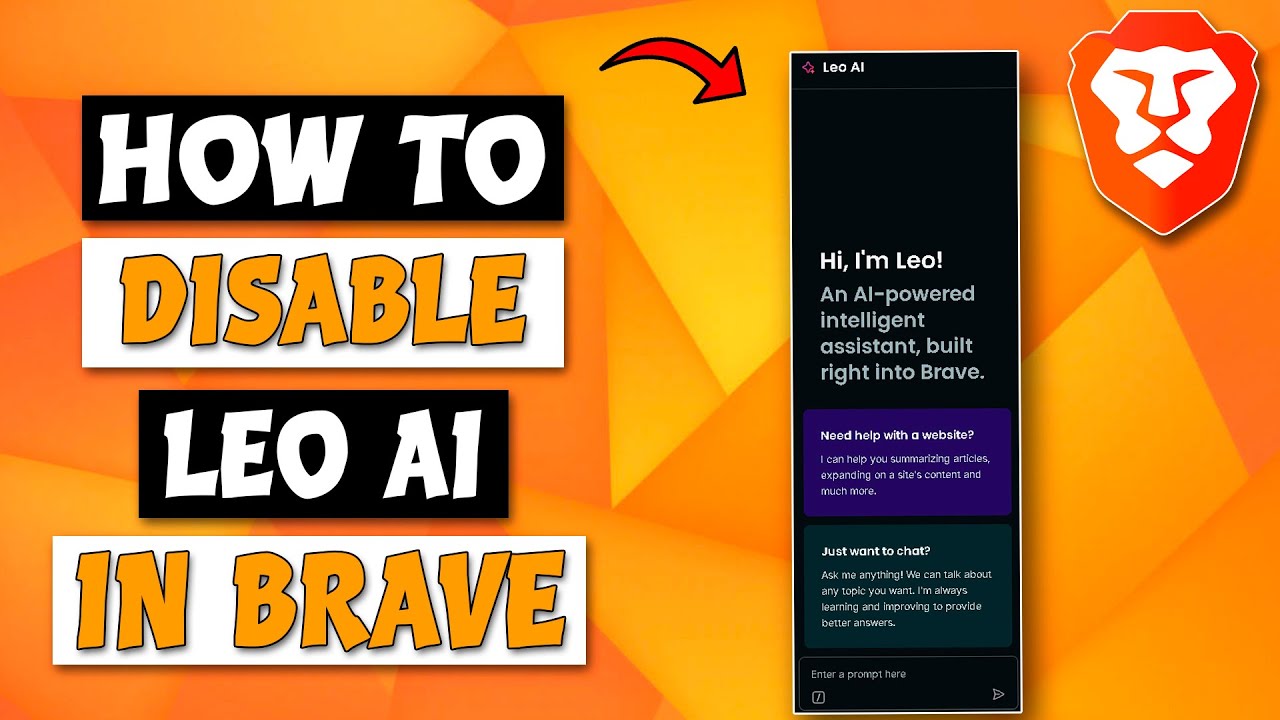 How To Disable Leo AI In Brave Browser - YouTube