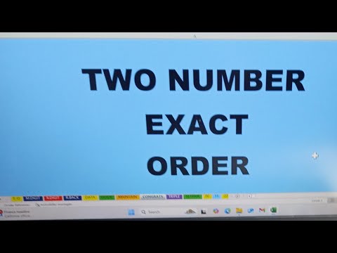 TWO NUMBER EXACT ORDER JAN 20 2025 - YouTube