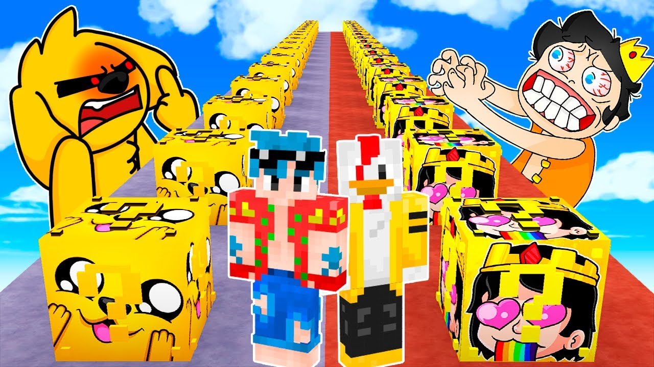 ¡desafio De Los Lucky Blocks De Mikecrack Vs Eltrollino 😂😱 Carrera