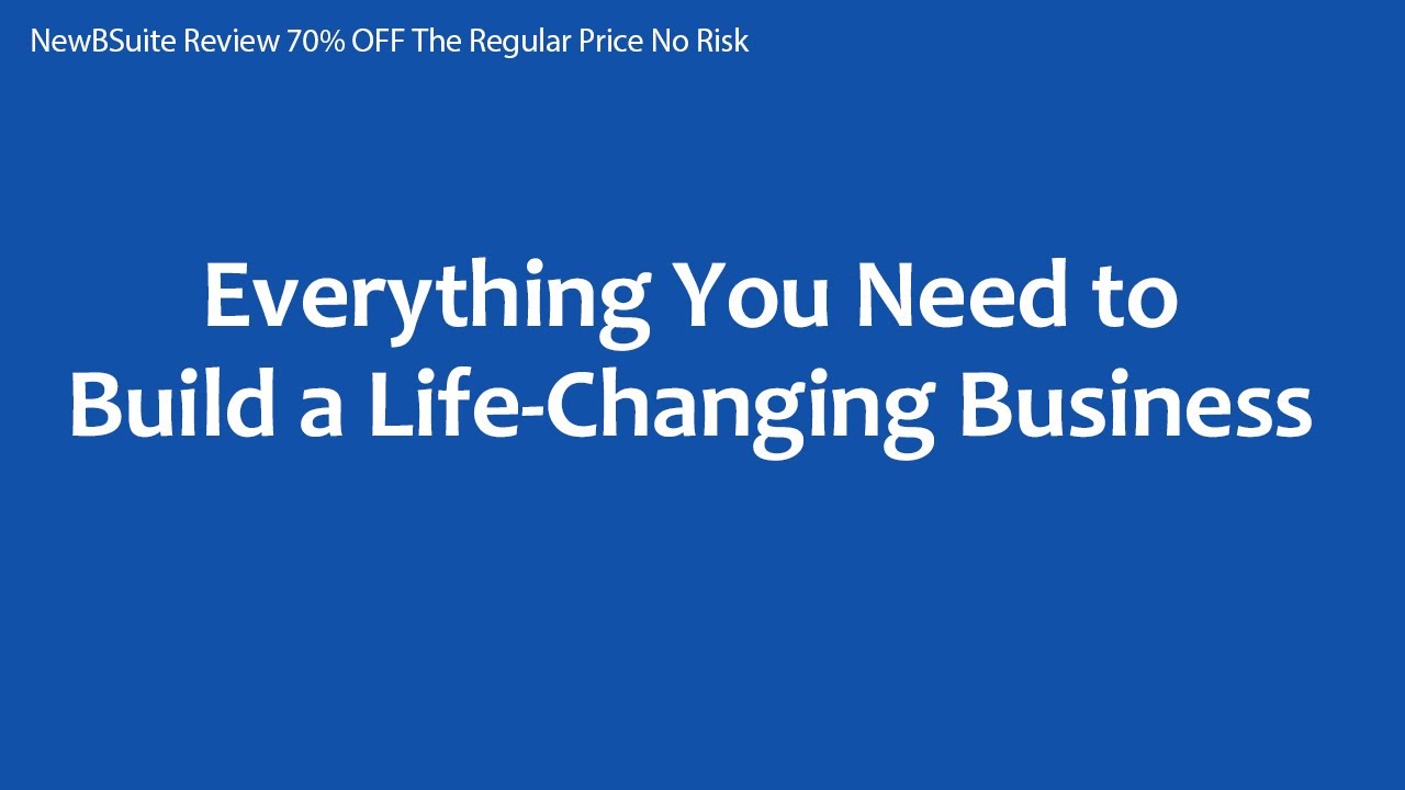 NewBSuite Review 70% OFF The Regular Price No Risk - YouTube