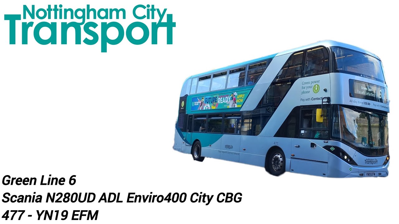 NCTX Buses 477 - YN19 EFM | ScaniaN280UD ADL E400 City | Green Line 6 ...