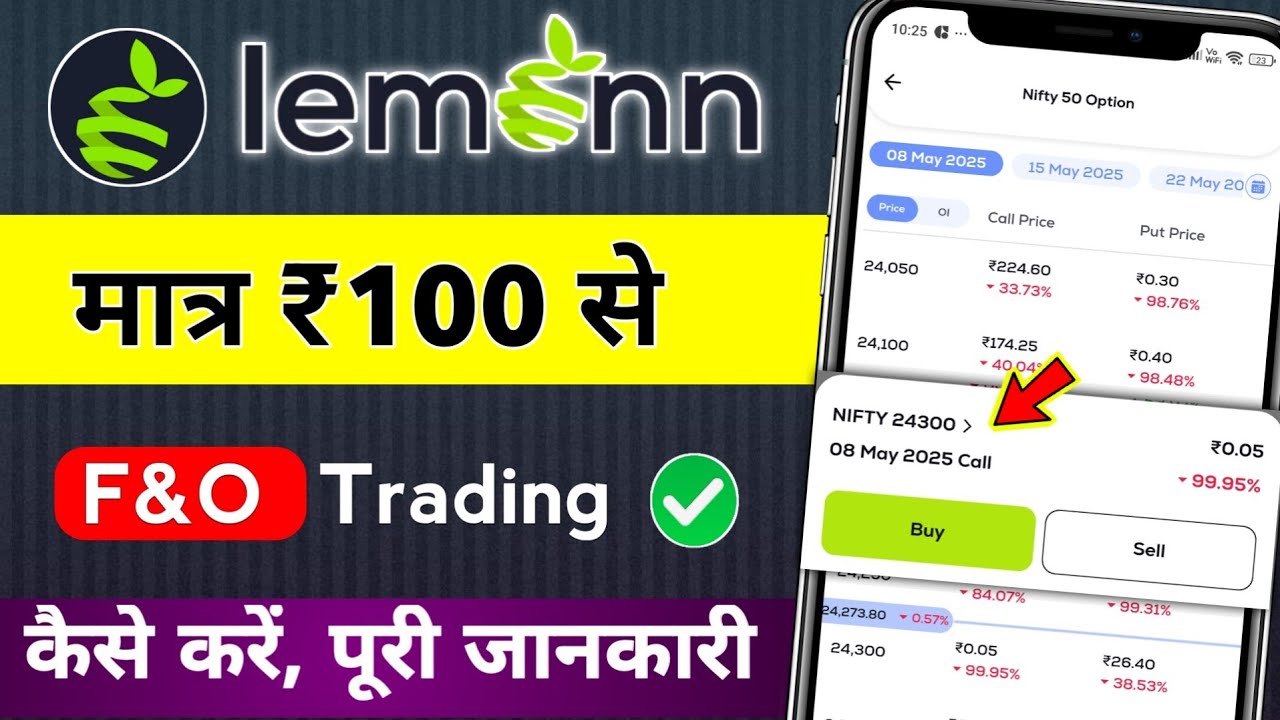 Lemonn app me only ₹100 se F&O trading kaise kare / f&o trading app ...