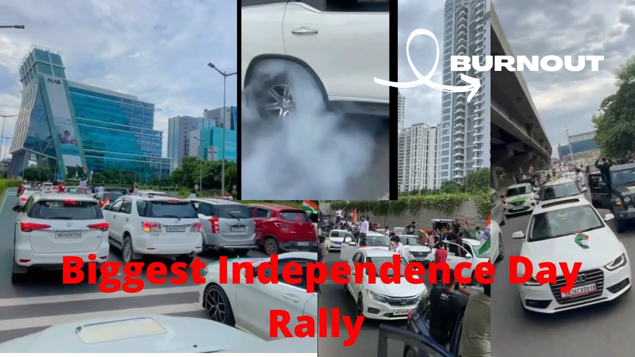 India's Biggest Independence Day Rally in Gurgaon 😱 | 1 Lakh Cars ...