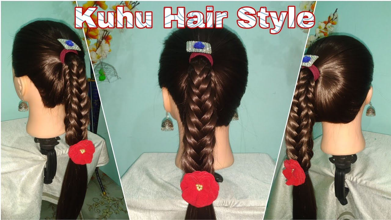 Double Khajoor Braid | Stylish Hair | Kuhu Hair Style - YouTube