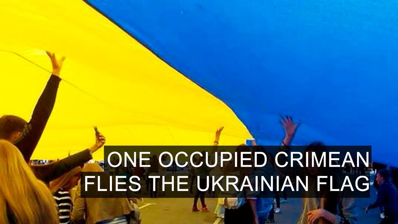 One Occupied Crimean Flies The Ukrainian Flag - YouTube