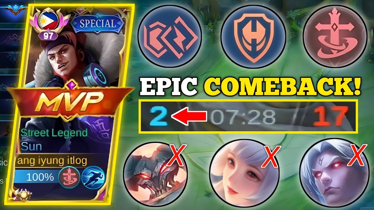 SUN NEW BUILD AND EMBLEM!🥚| EPIC COMEBACK! -MLBB🔥 #TopGlobalSun # ...
