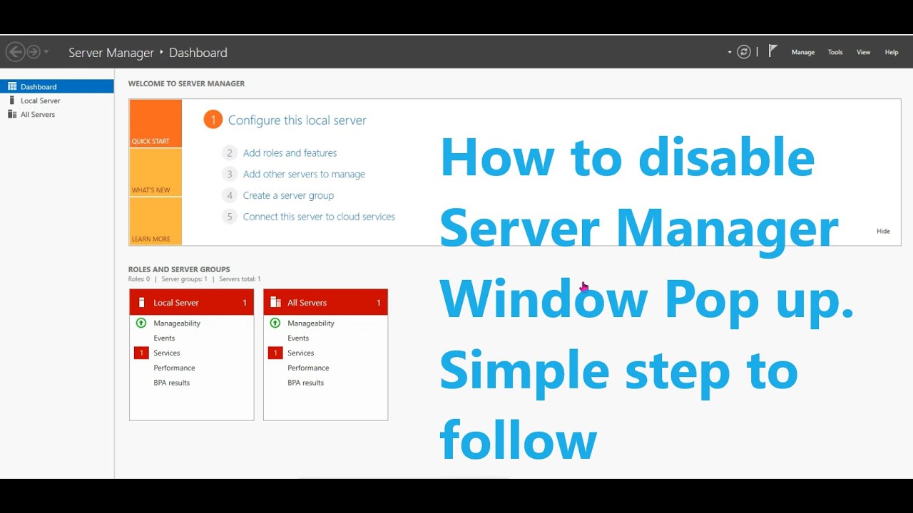 How to disable Server Manager Window Pop up which Appears every time I ...
