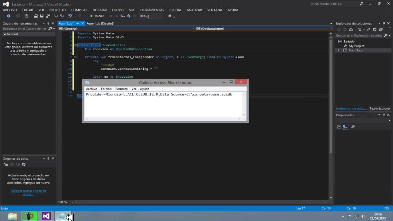 Conectar una base de datos Access 2010 en Visual Basic NET 2010 2012 - YouTube