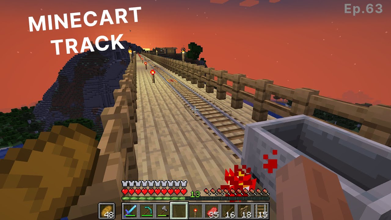 CornCraft Ep.63. I put a MINECART TRACK on the BRIDGE... - YouTube