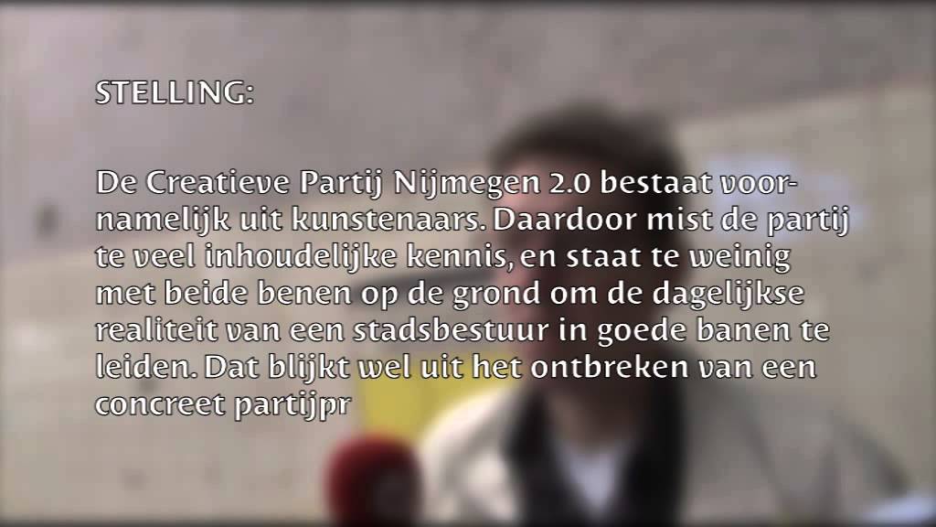 1 lijsttrekker, 3 stellingen - Jac. Splinter, Creatieve Partij Nijmegen ...