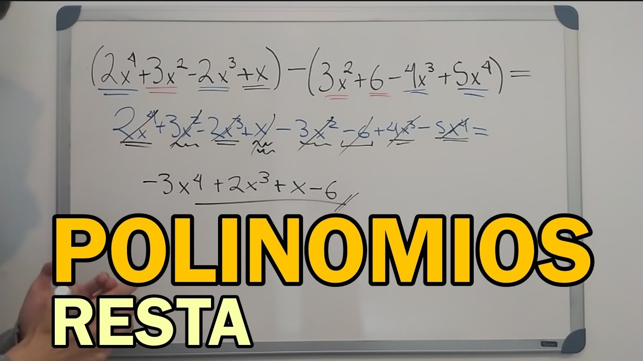 RESTA de POLINOMIOS (Paso a paso muy fácil) - YouTube