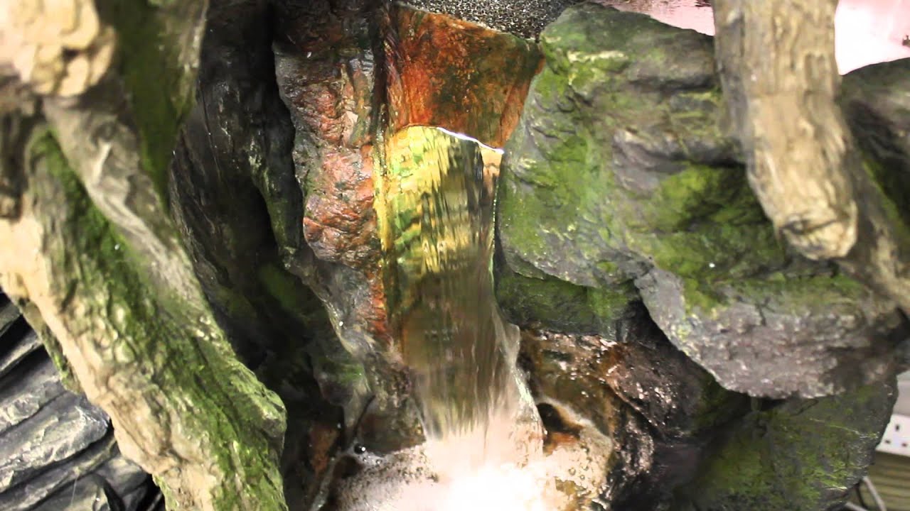 Woodland Multi Falls Lit Water Feature - YouTube