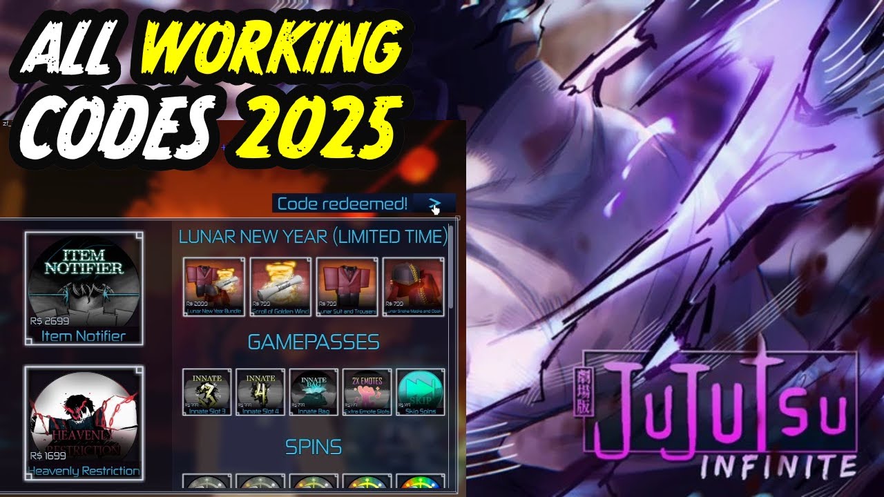 Jujutsu Infinite codes for February 2025 ⚠️ALL NEW!⚡CODES⚠️ROBLOX ...