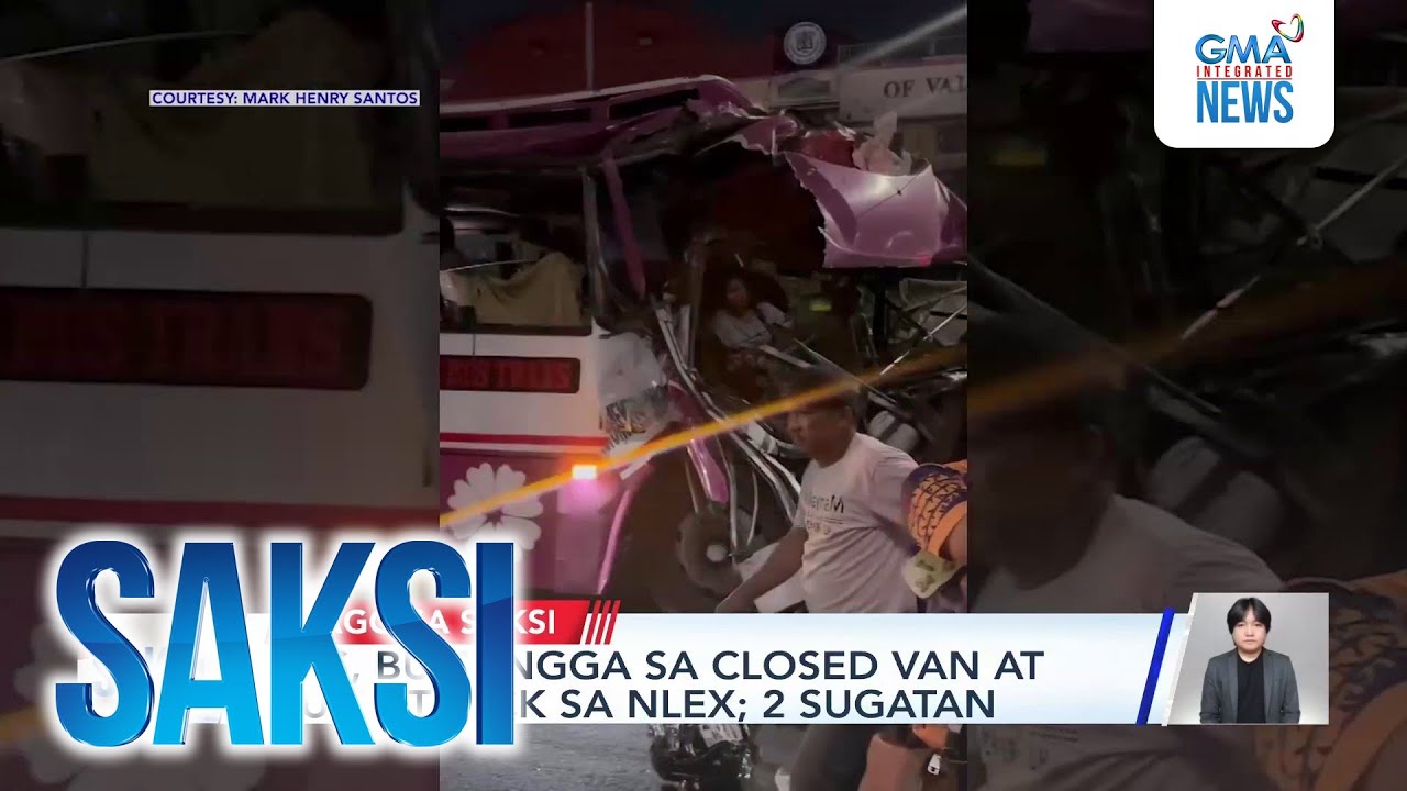 Bus, bumangga sa closed van at dump truck sa NLEX; 2 sugatan | Saksi ...