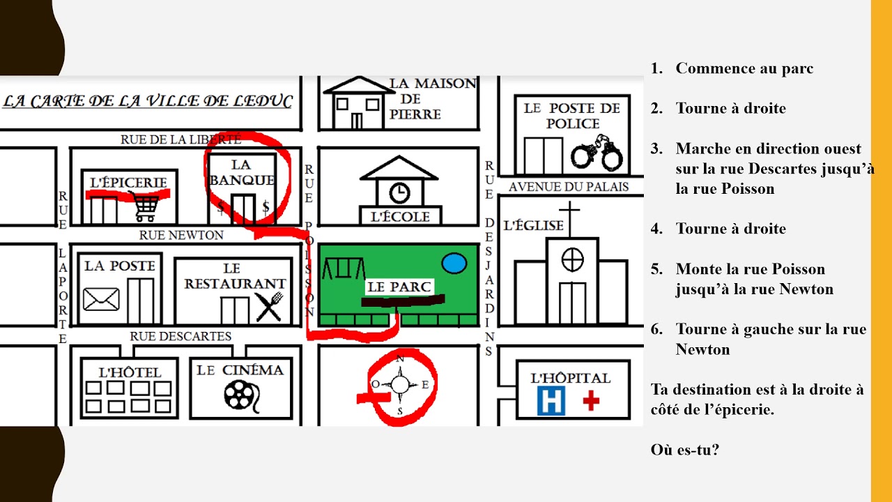 FSF1PC - Quelle est la destination? (Les directions écrites) - YouTube
