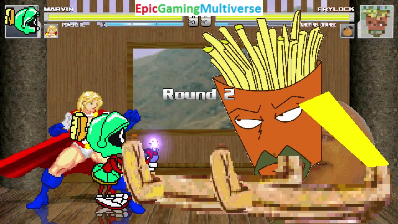 Power Girl & Marvin The Martian VS Frylock & Annoying Orange In A MUGEN ...