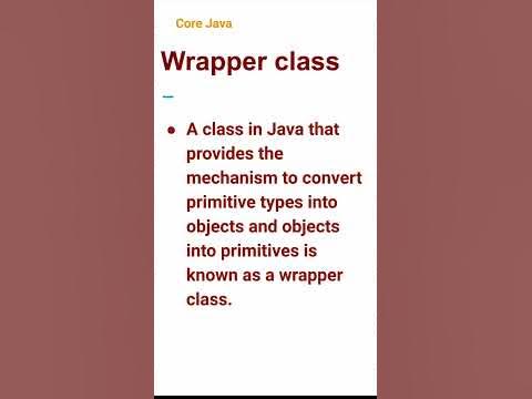 Wrapper Class (22) #corejava - YouTube