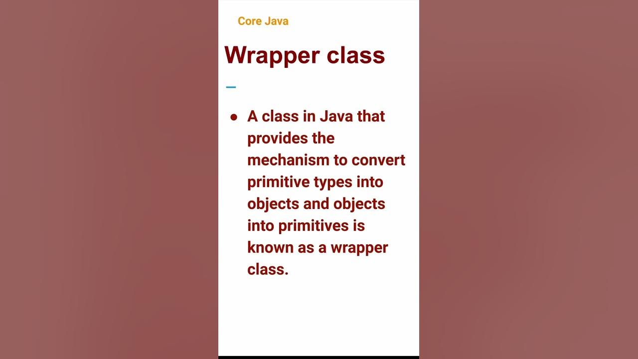 Wrapper Class 22 Corejava Youtube