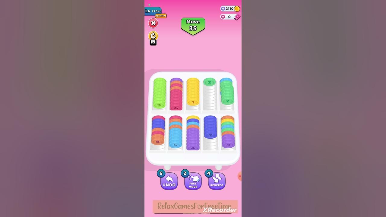 Coin Sort - color sorting merge number puzzle brain game Daily ...