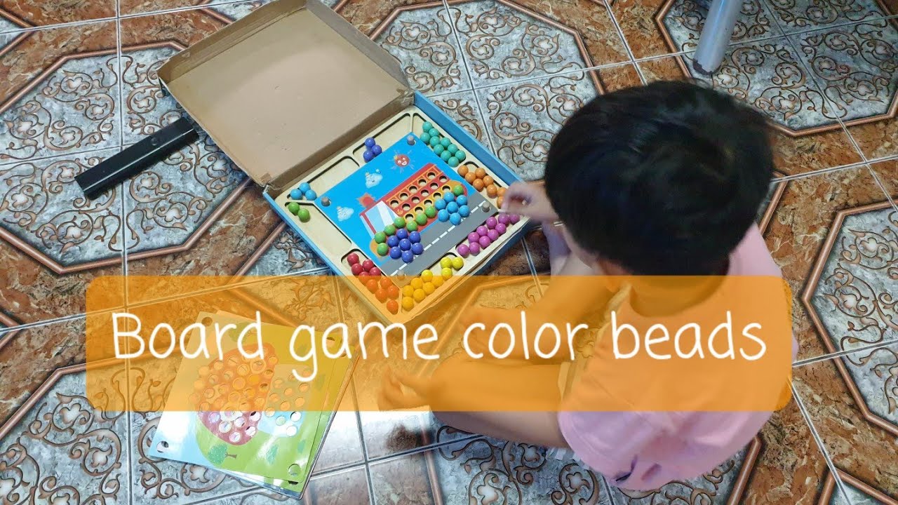 Kid activities: board game color beads - YouTube