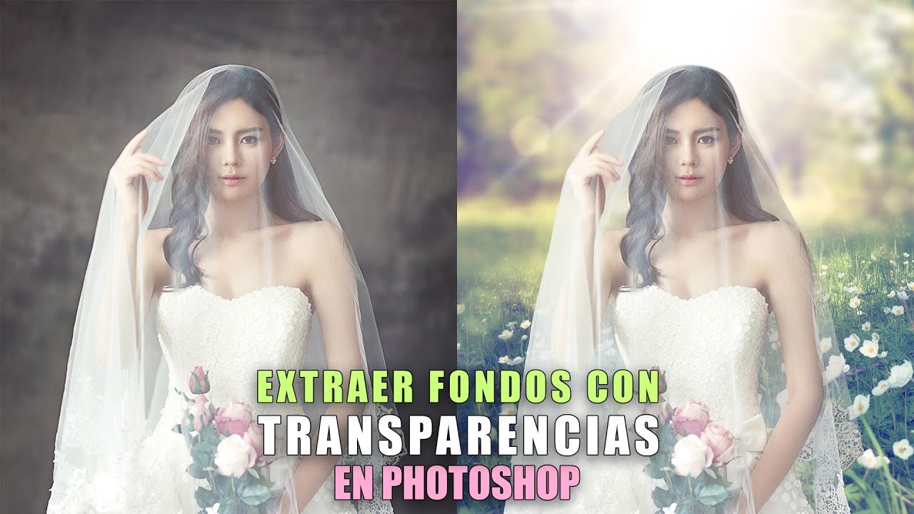 Cómo extraer fondos con transparencias en Photoshop - YouTube