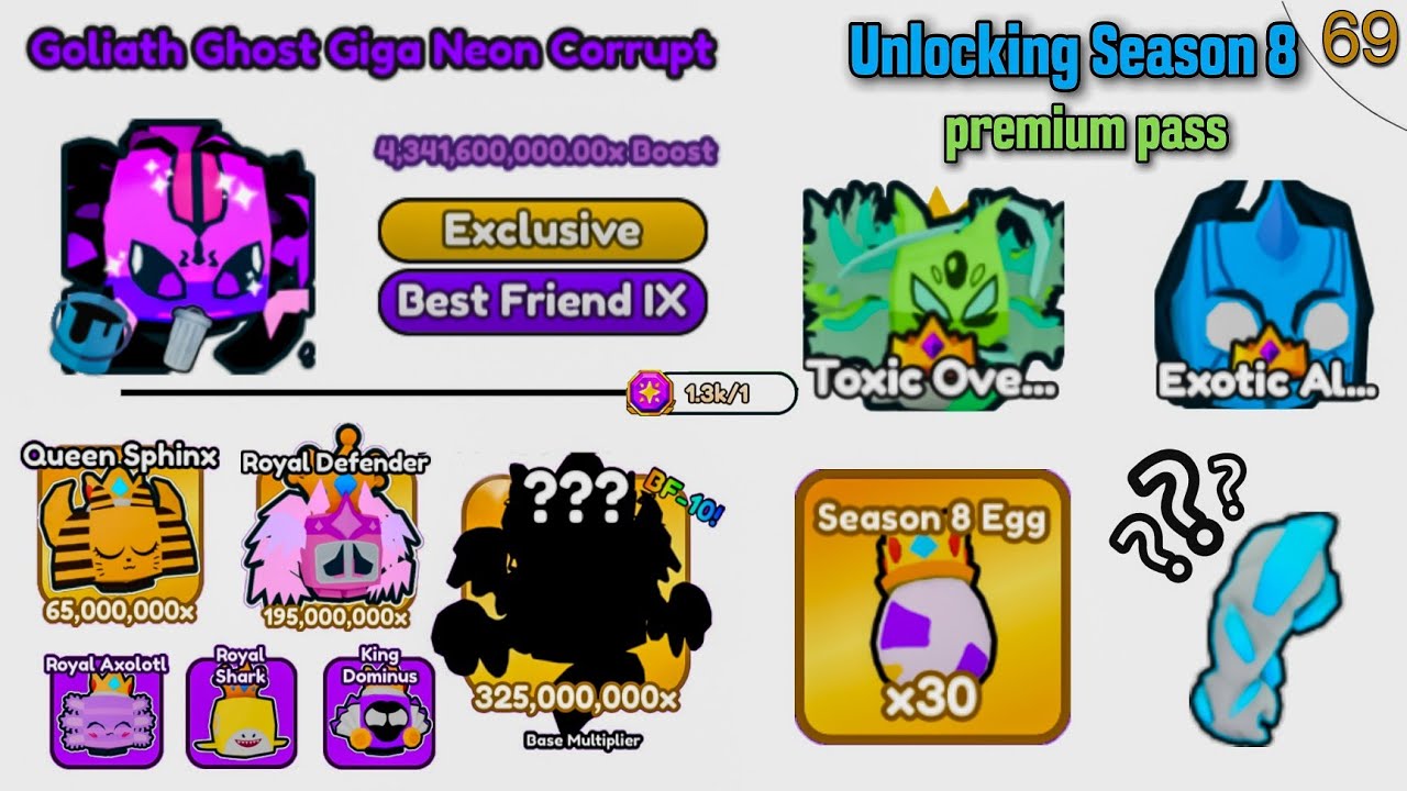Unlocking Season 8 Premium pass || I got Ghost Giga Neon Corrupt & Arm ...