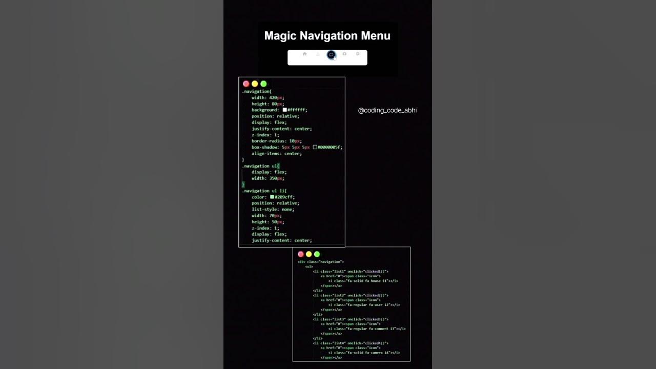 Magic Navigation Menu Effect Using Css Grid Areas And Html5 Semantic Elements🚀 Htmlcss
