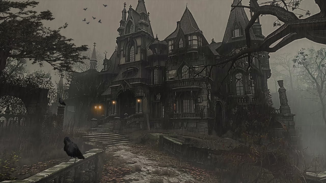 Gothic Ambience |19th Century Haunted Mansion | Rainstorm & Strange ...