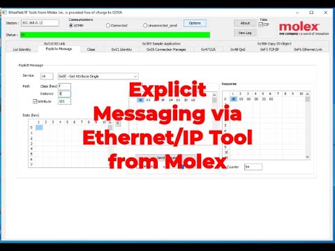 Ethernet/IP Tool by Molex used with Copley Controls Servo Drive - YouTube