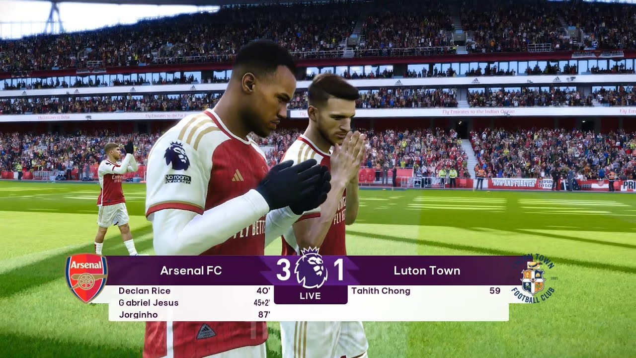 Arsenal vs Luton Premier League Title Race Full Match | Highlights ...