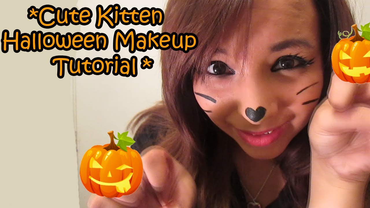 Cute Kitten Halloween Makeup Tutorial! (=^-^=) - YouTube