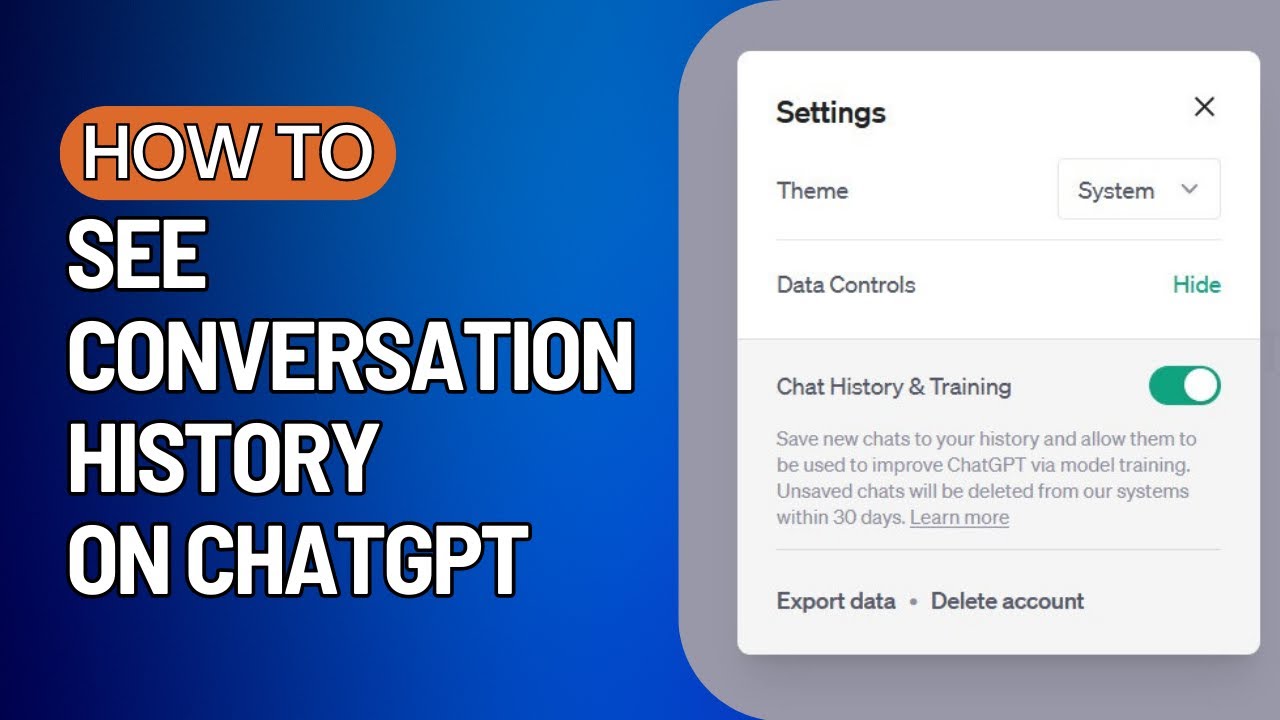 How To See Conversation History On ChatGPT (2023) - YouTube