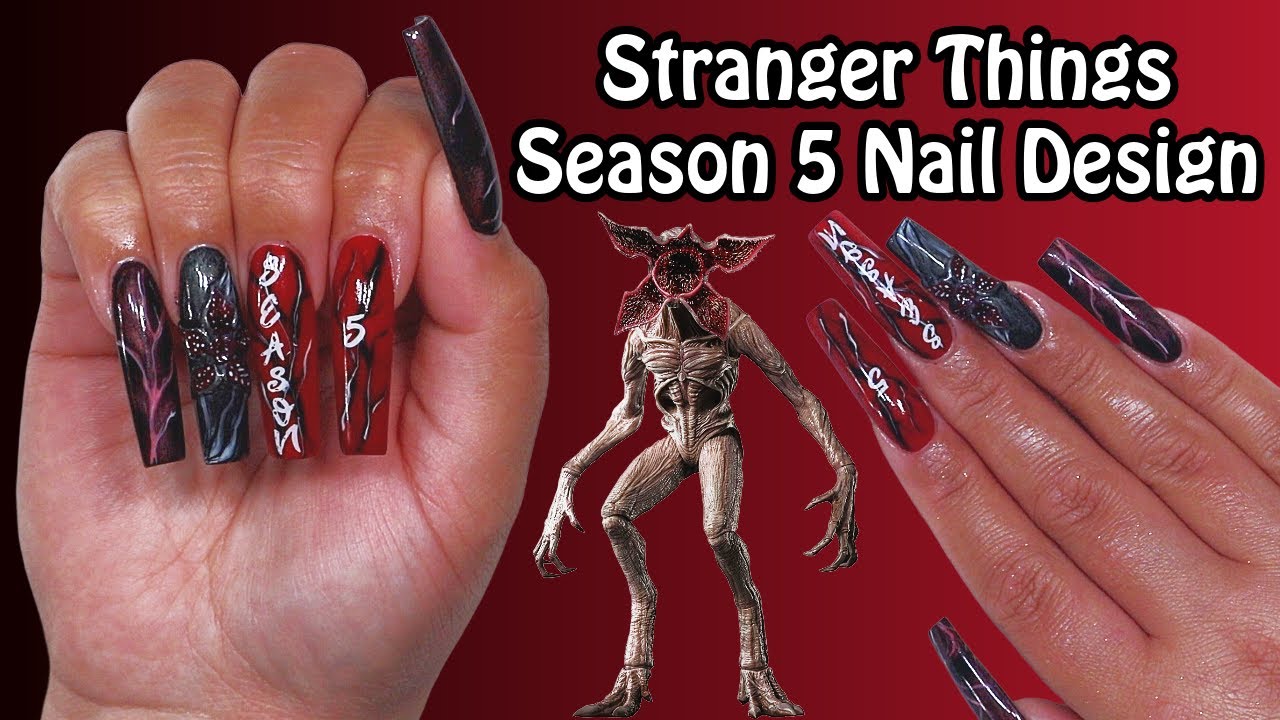 Into The Upside Down: Stranger Things Season 5⎢3D Nail Art Tutorial ...