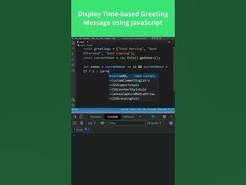 Display Time-based Greeting Message using JavaScript - YouTube
