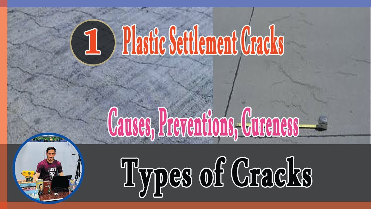 plastic settlement cracks in concrete - YouTube